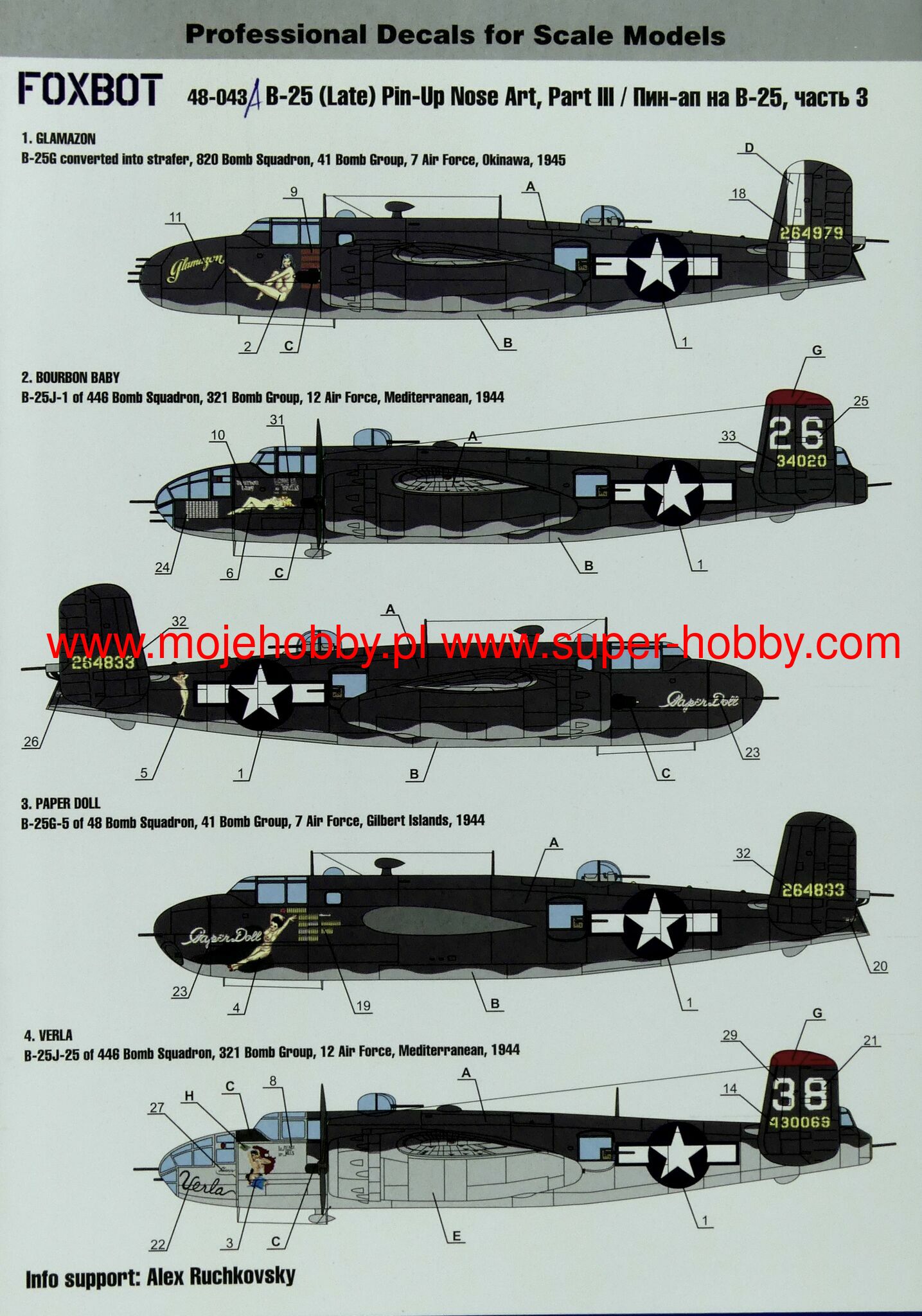 North American B-25G/H/J Mitchell (Late) "Pin-Up Nose Art" Part 3 ...