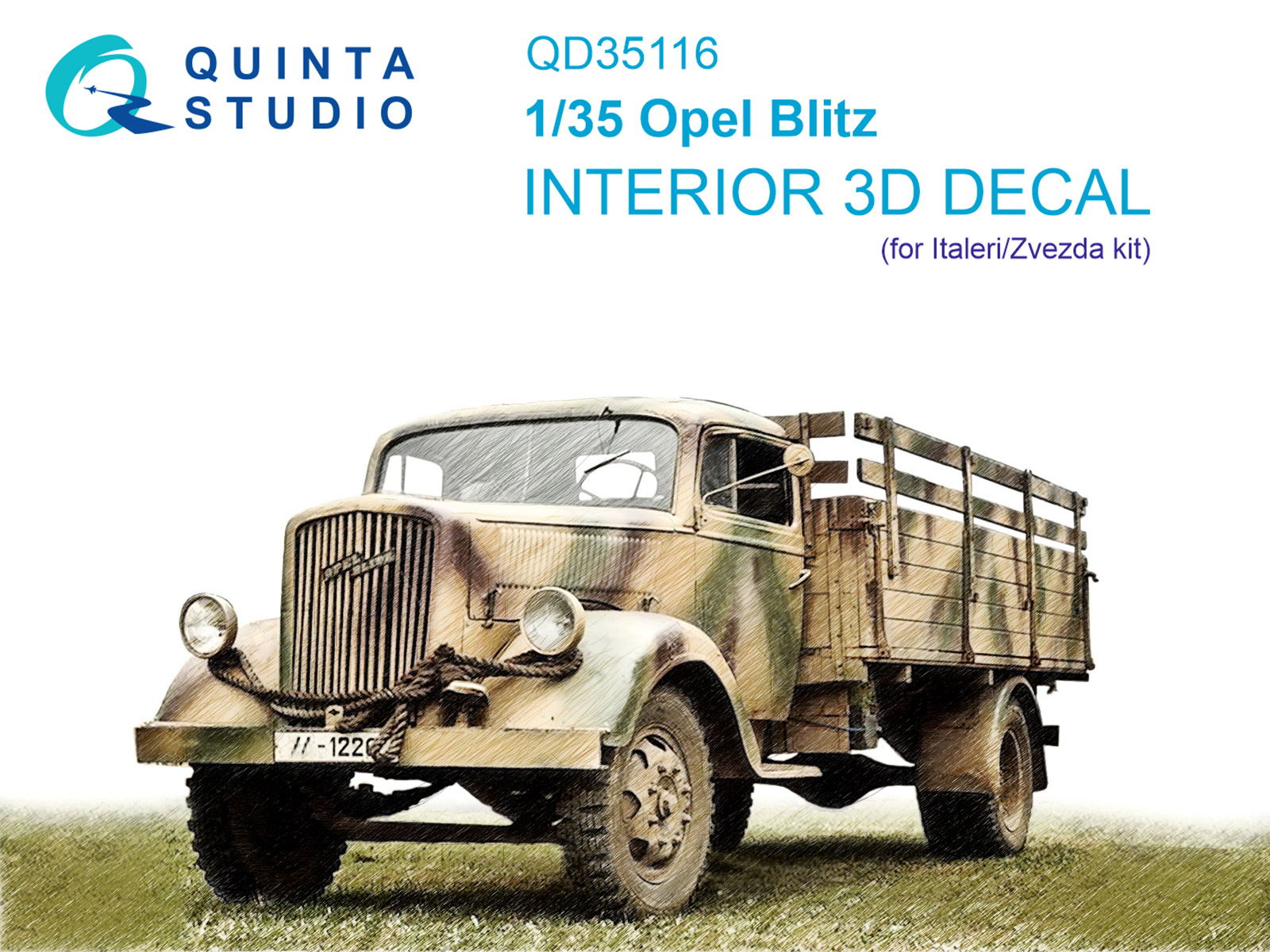 Opel Blitz - 3D-Printed & Coloured Interior (for Italeri and Zvezda ...
