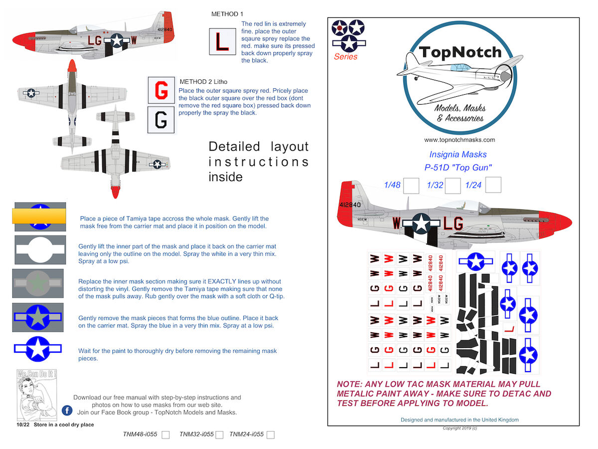 North American P-51 D Mustang 'Top Gun' LG-W (for Airfix, Eduard, Hobby ...